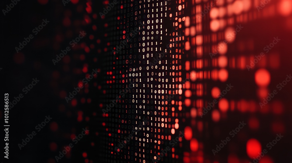 Digital technology background for advanced technological operations. Binary code, AI, data ...