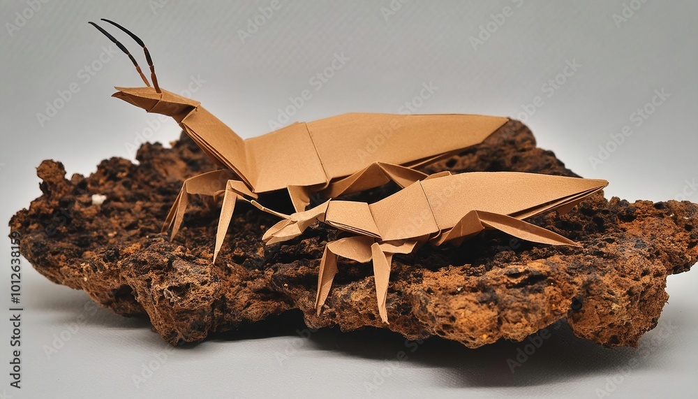 Animal concept origami isolated on white background of a subterranean ...