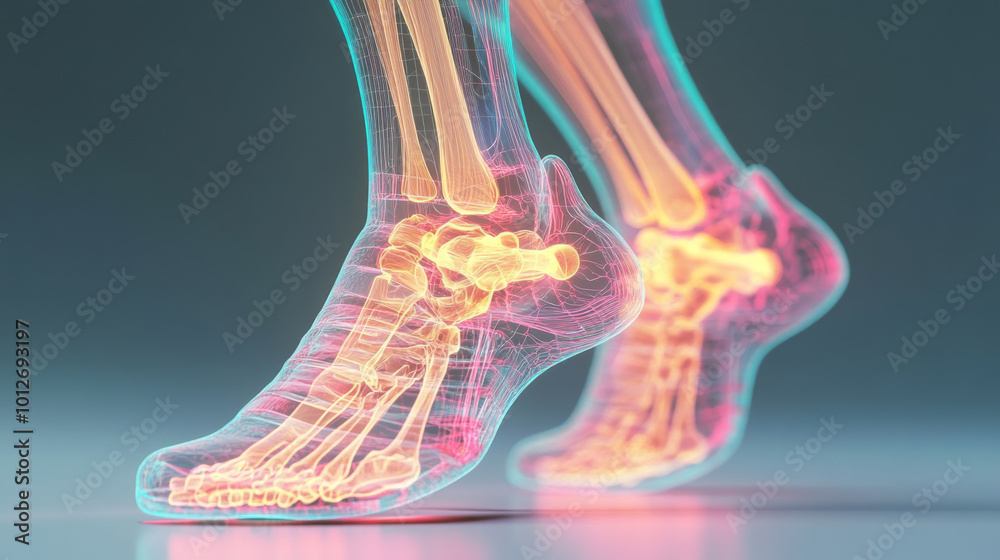 image features 3D animation showcasing biomechanics of human foot and ...