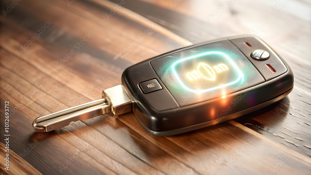 Flat Holographic Electric Car Key with Floating Battery Animation - Pan ...