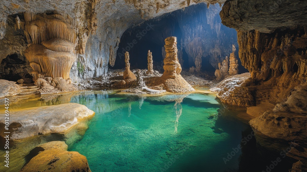 An unexplored cave system in Vietnam Phong Nha, with vast underground ...