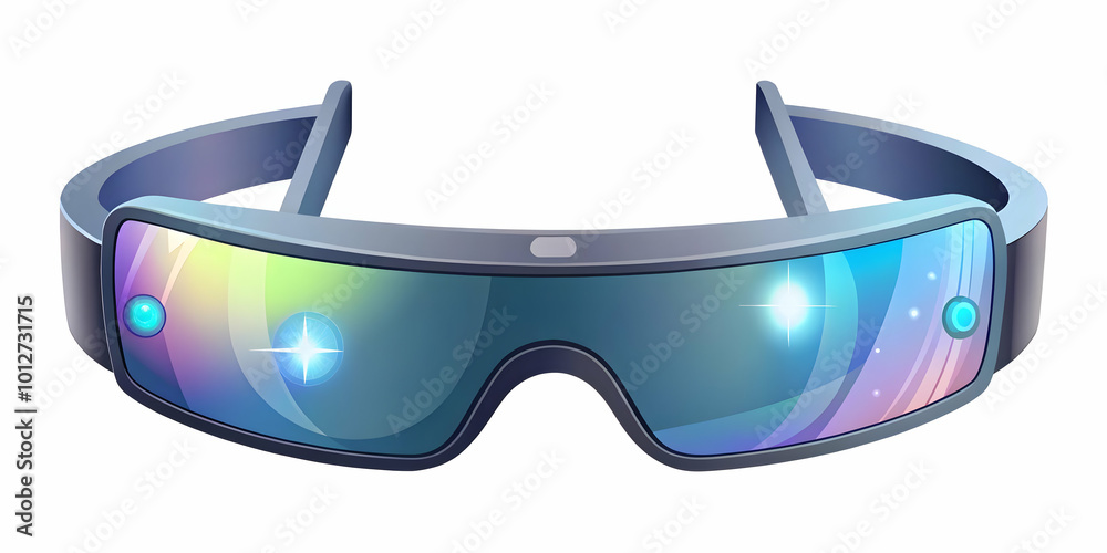 Flat Holographic AR Glasses with Floating UI Concept - Close-Up Pan on ...