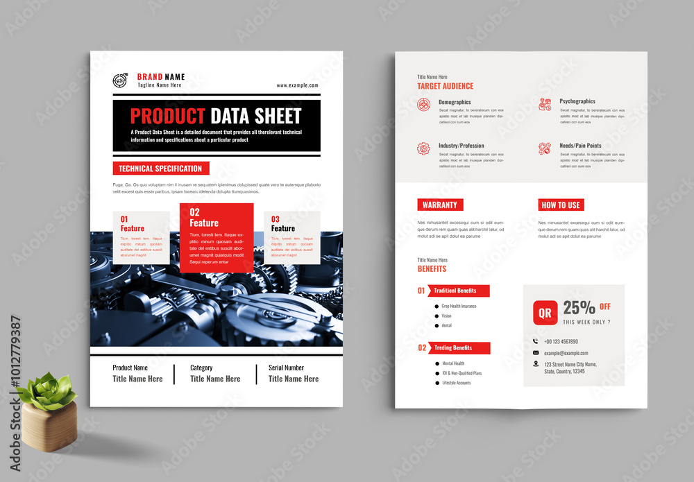 Product Data Sheet Template Layout Stock Template | Adobe Stock