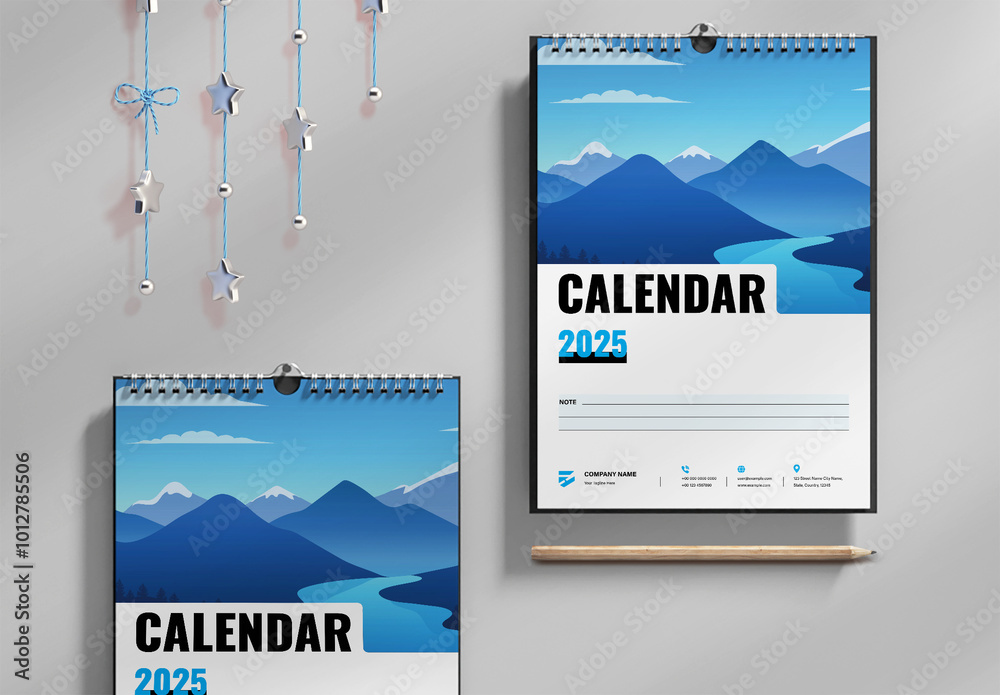 2025 Calendar Layout Stock Template | Adobe Stock