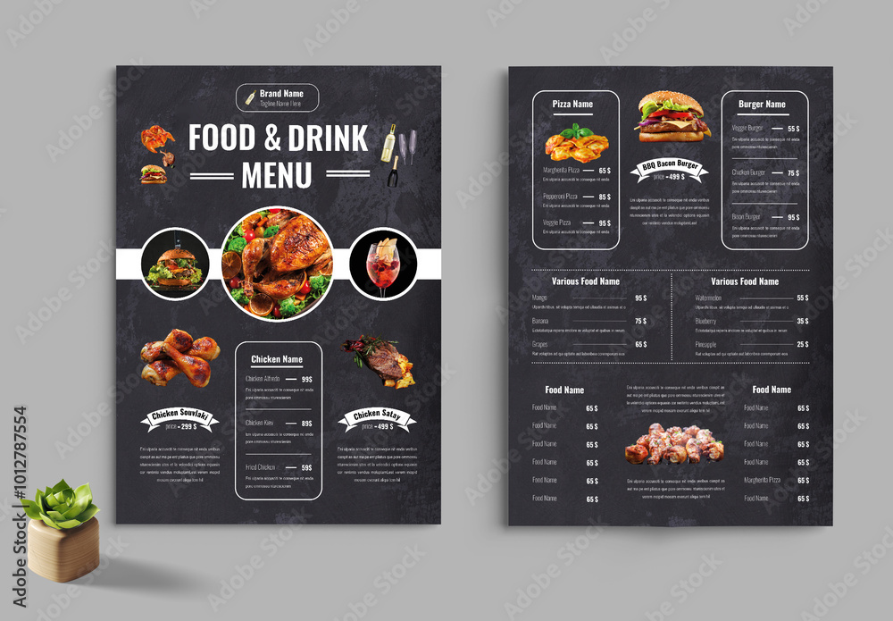 Modern Restaurant Food And Drinks Menu Stock Template | Adobe Stock