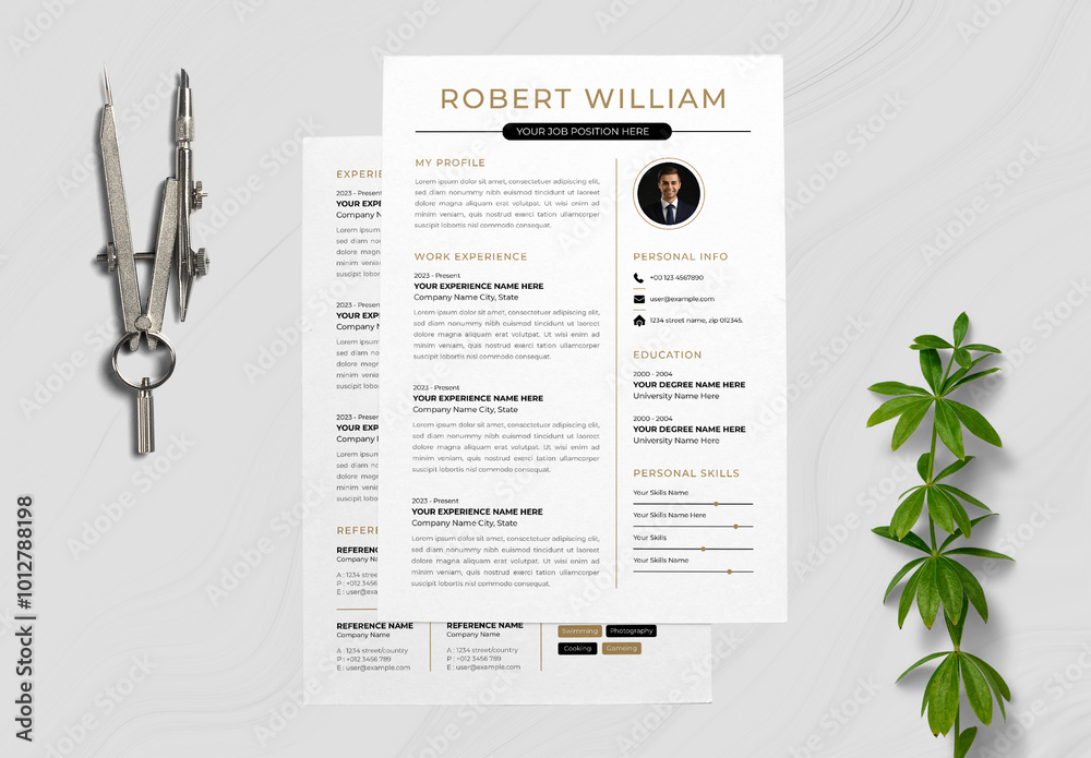 Resume Template Layout Stock Template | Adobe Stock