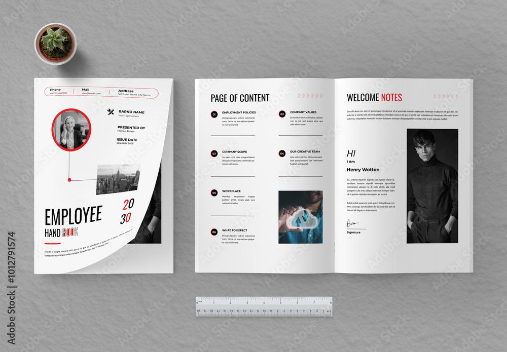 Employee Hand Book Template Stock Template | Adobe Stock