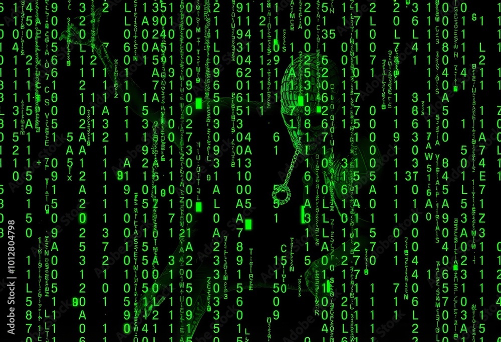 Matrix Code Overlay Images overlaid with matrix like digital cod Stock ...