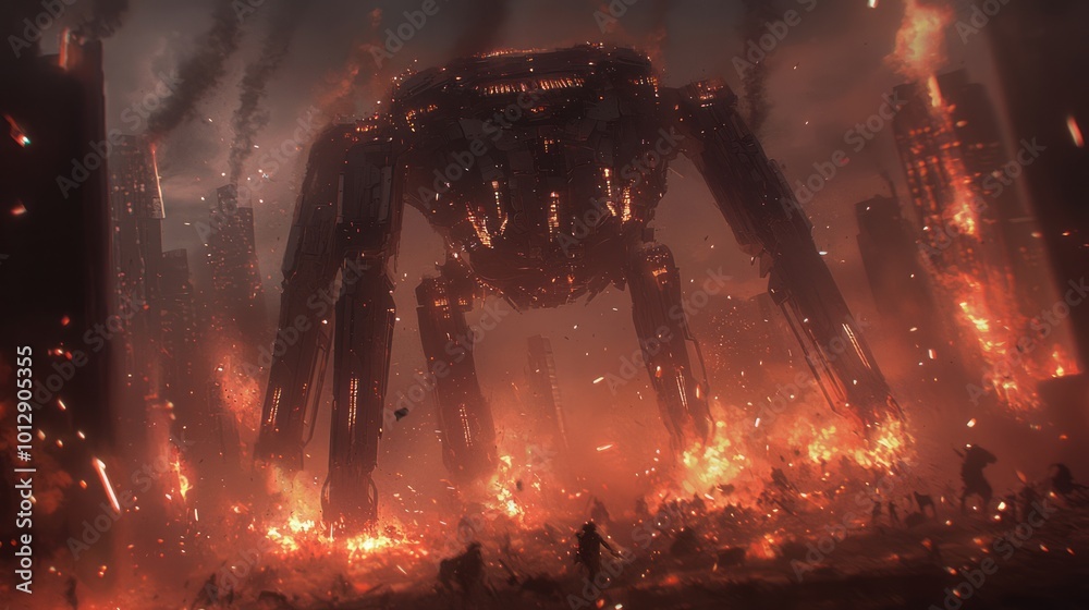 Titan of Destruction - Futuristic Ray Tracing Hostile AI Concept Art ...