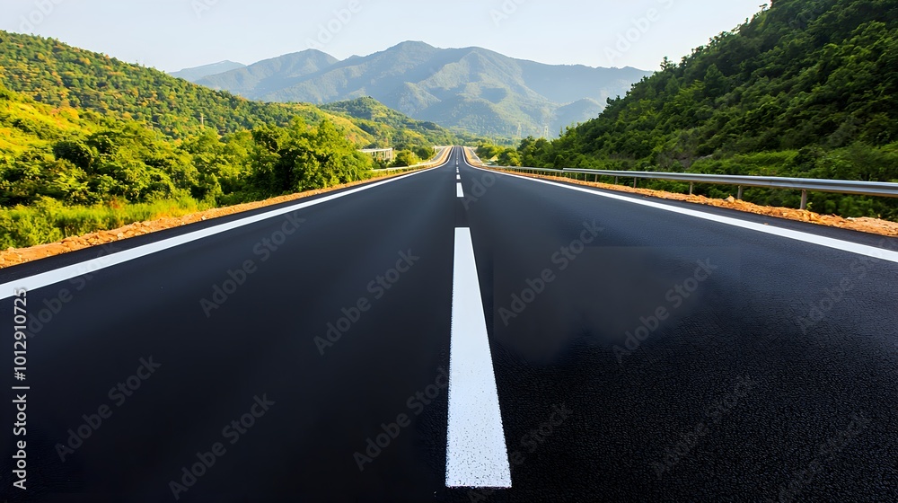 Modern transport infrastructure featuring newly constructed roads ...