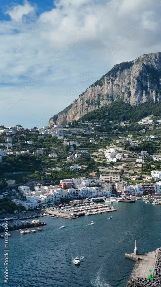 The port of the island of Capri in Marina Grande. Gulf of Naples, Italy ...