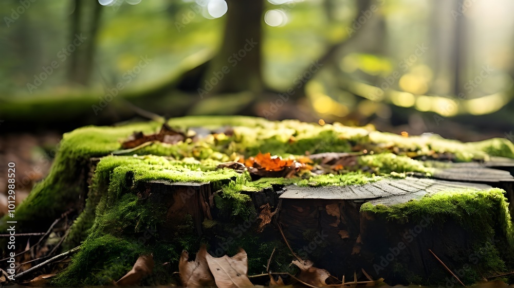 Moss on a tree stump in a forest macro photography focus stacking Stock ...