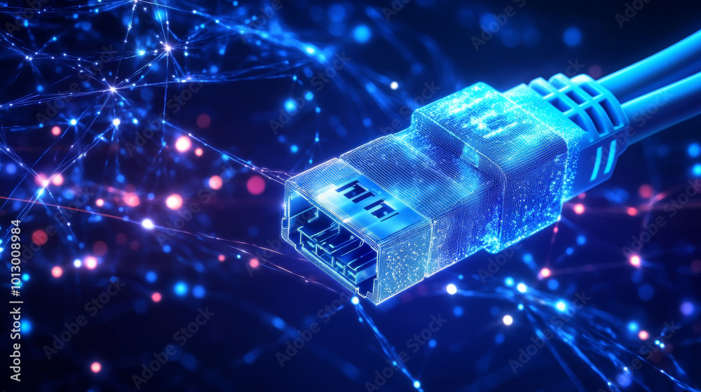 A picture shows an ethernet cable looking like a starry night sky. It ...