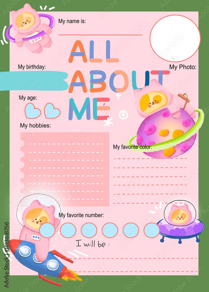 baby shower card, back to school, Cute All about me, cute cartoon all ...