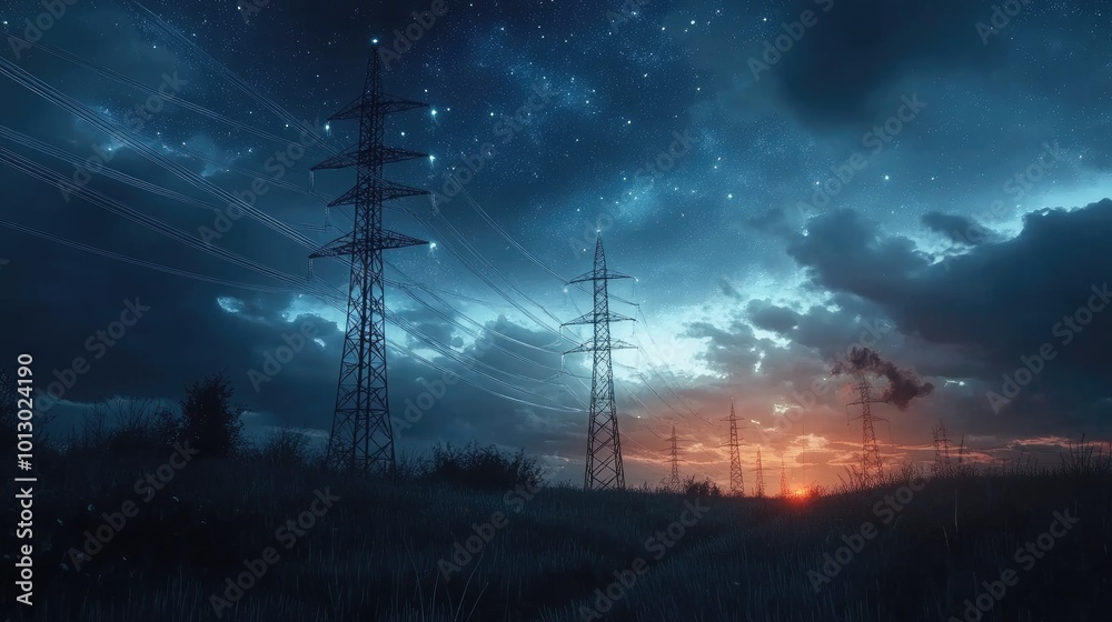 3D rendering of power transmission lines with 3D digital electrical ...