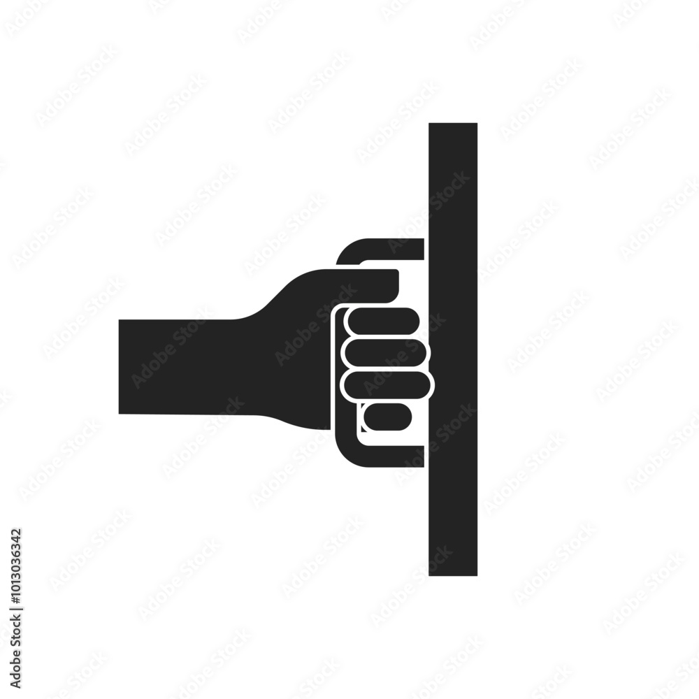 Isolated pictogram push pull door enter and exit door, gate label sign ...