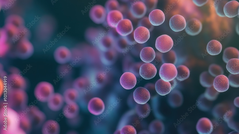 Staphylococcus epidermidis, a loose aggregation of spherical bacteria ...