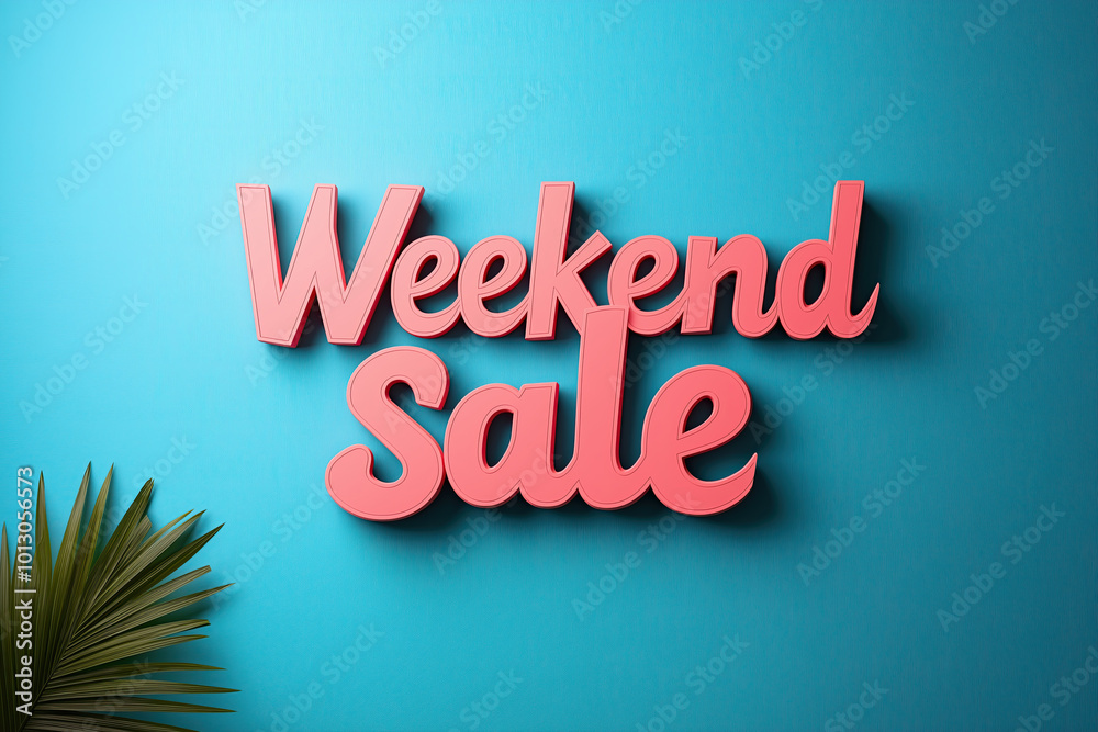 text "Weekend sale" on a solid color background. Weekend sale promotion ...
