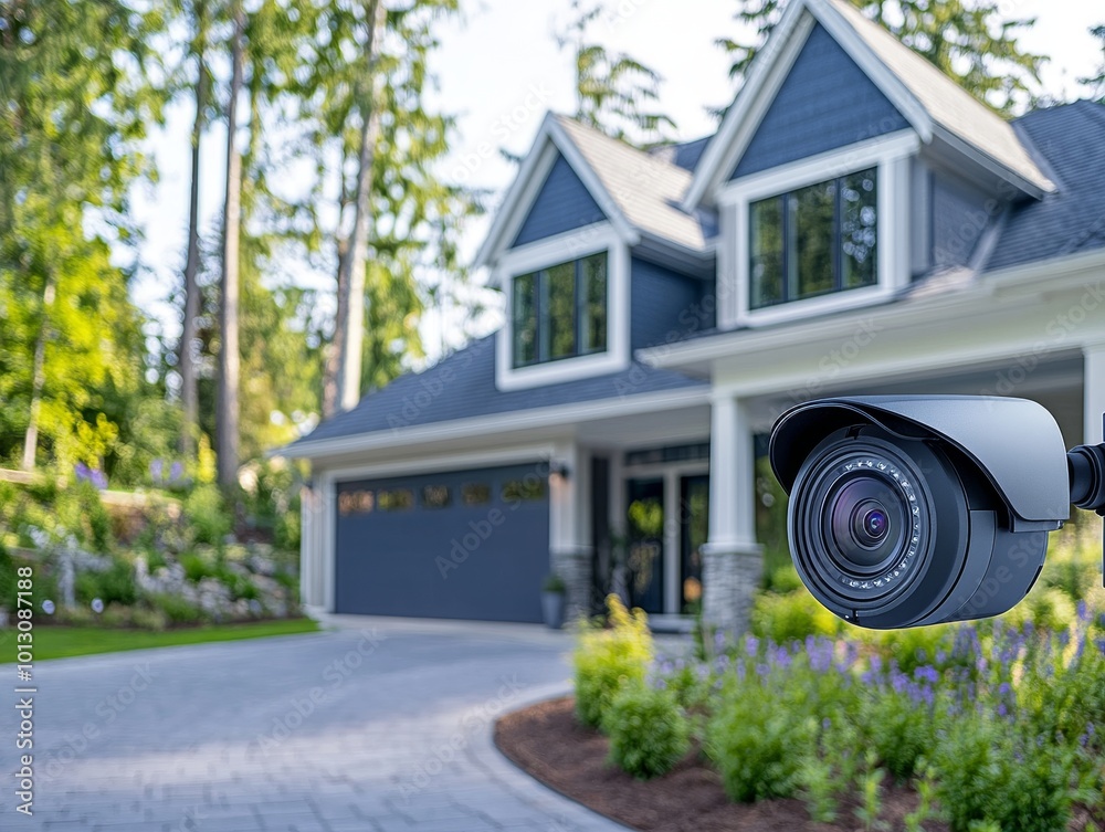 2408 84.A smart home surveillance setup with modern CCTV cameras ...