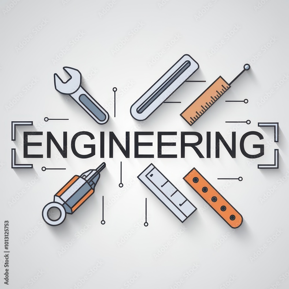 Engineering illustration banner for websites, flyer, marketing ...