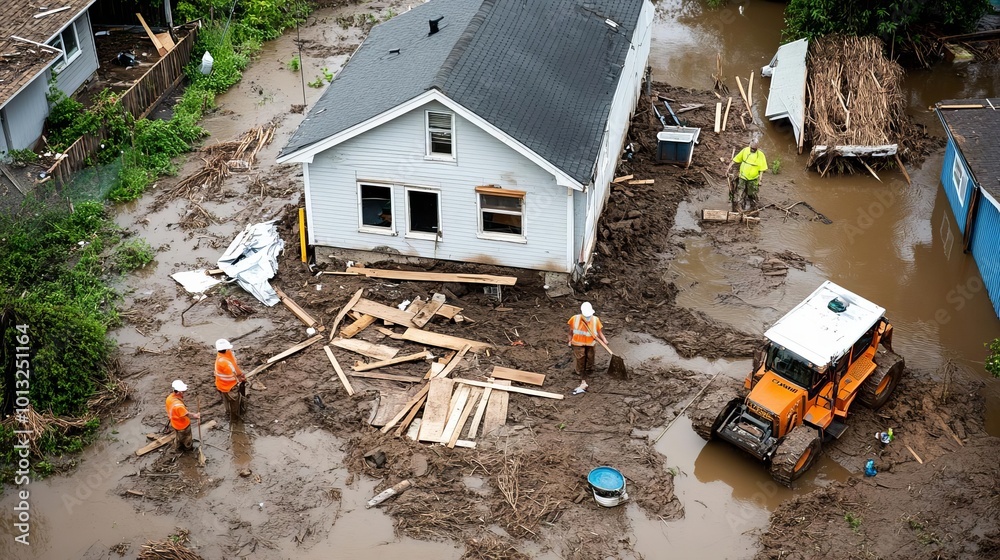 Residents rebuilding their homes using salvaged materials after a ...