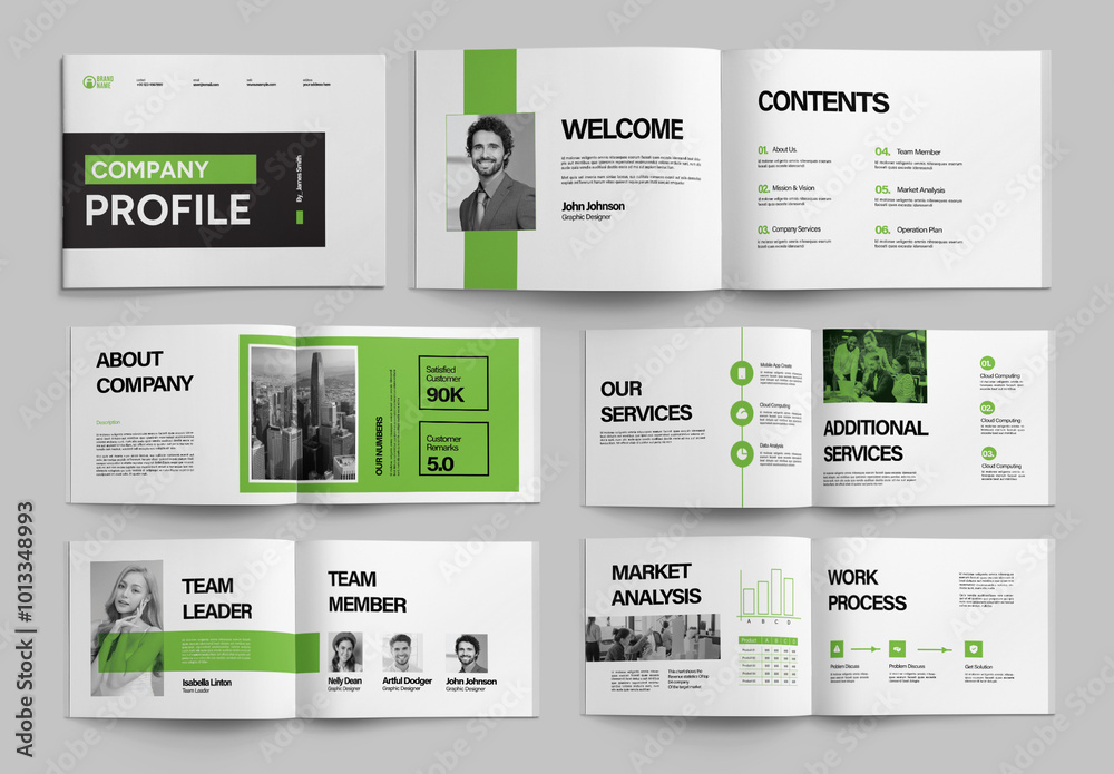 Landscape Company Profile Booklet Stock Template | Adobe Stock