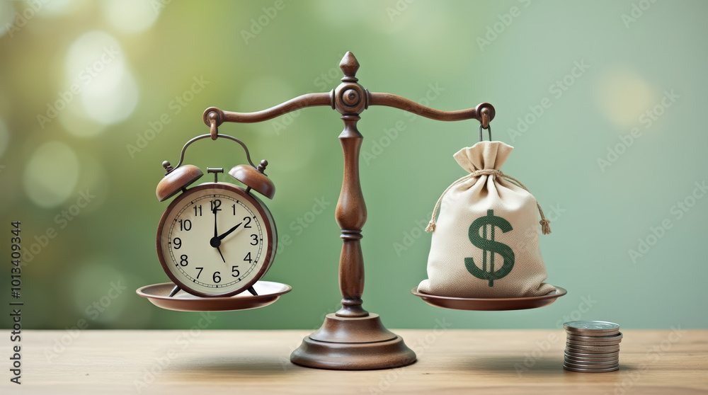 Balancing Time and Money Concept: Financial and Productivity Symbolism ...