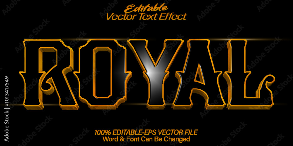 Royal Vector Text Effect Editable Alphabet Luxury Elegant Queen King ...