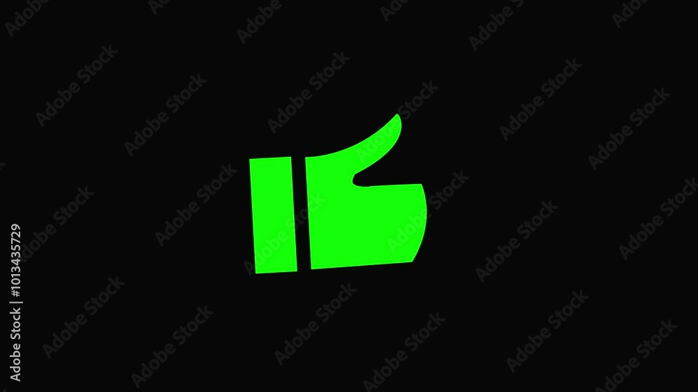 Thumb up like icon animation, like hand icon, hand gesture like icon ...