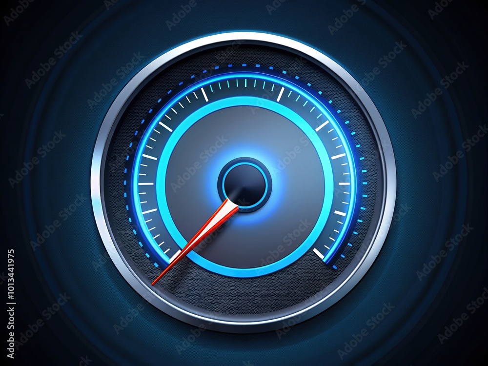 Minimalist speedometer illustration with arrows and numbers on a ...