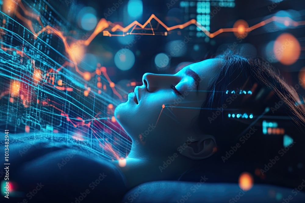 Tracking Sleep With Advanced Technology and Data Visualization in an Immersive Setting Stock ...
