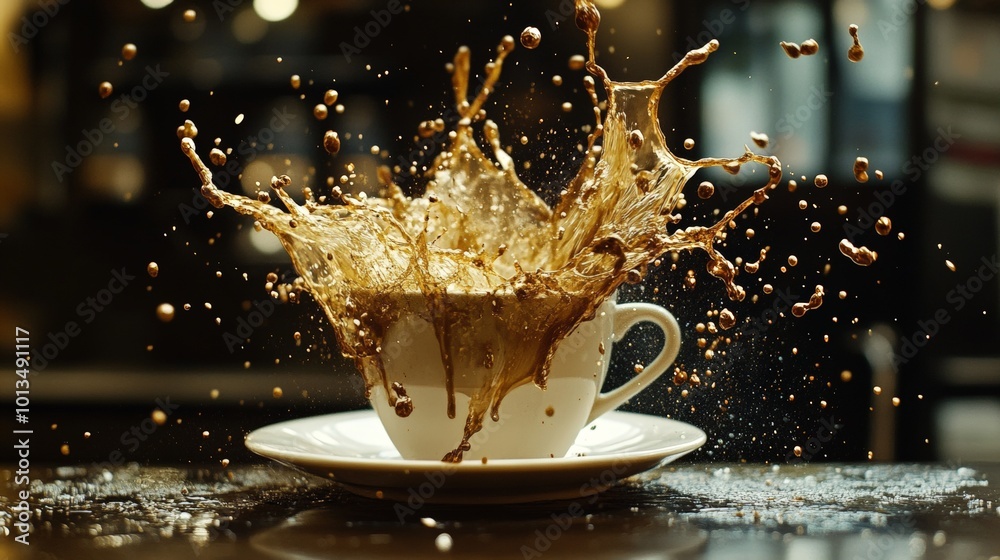 Coffee Explosion - A Dramatic High-Speed Photograph Capturing the ...