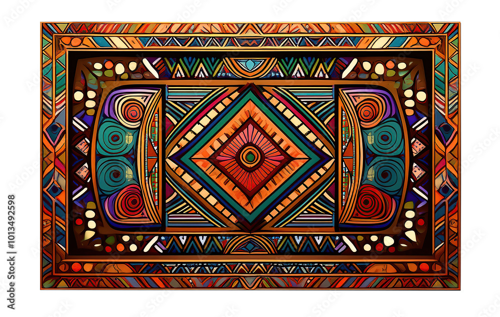 African-inspired frame borders in a vector illustration. vibrant tribal ...