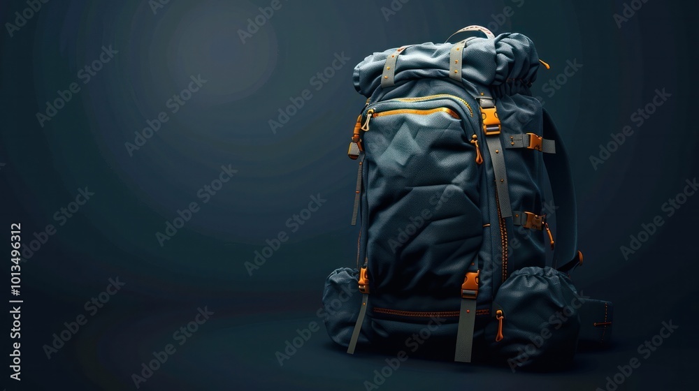 Rugged well equipped backpack for adventurous mountain expeditions ...