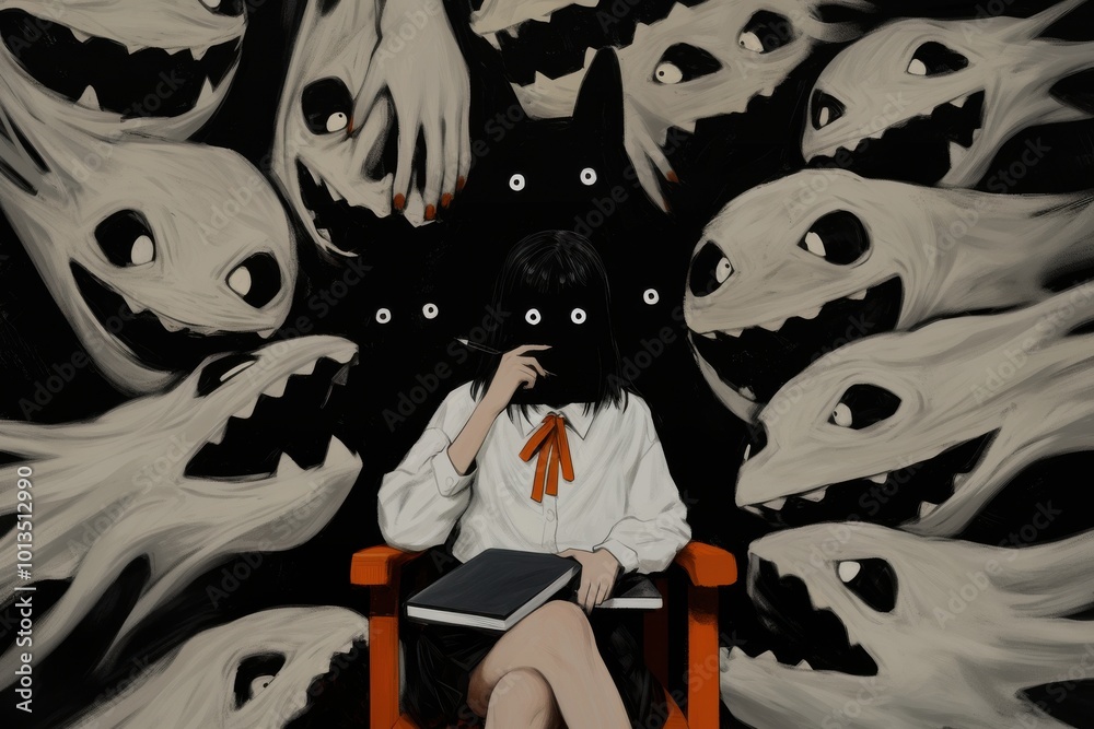 Dark Fantasy Anime Illustrations Featuring Haunting Eyes, Mysterious ...