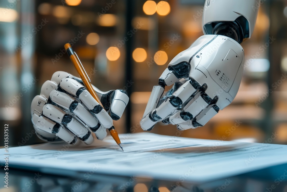 AI Artificial Intelligence work with human, robot or automation to help ...