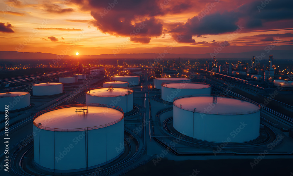 Massive LNG Storage Tank Facility - Modern Energy Infrastructure ...