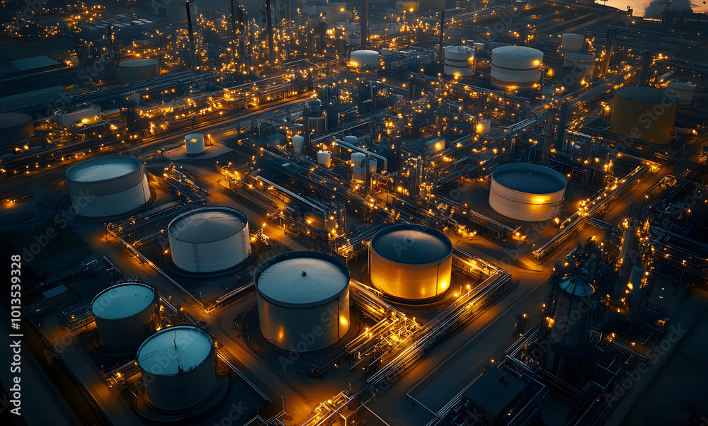 Massive LNG Storage Tank Facility - Modern Energy Infrastructure ...