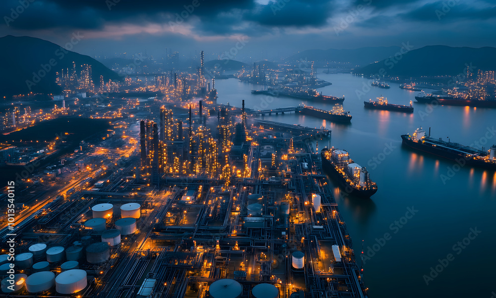 Massive LNG Storage Tank Facility - Modern Energy Infrastructure ...