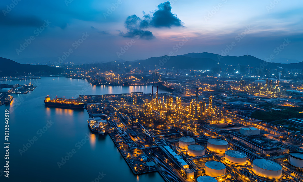 Massive LNG Storage Tank Facility - Modern Energy Infrastructure ...