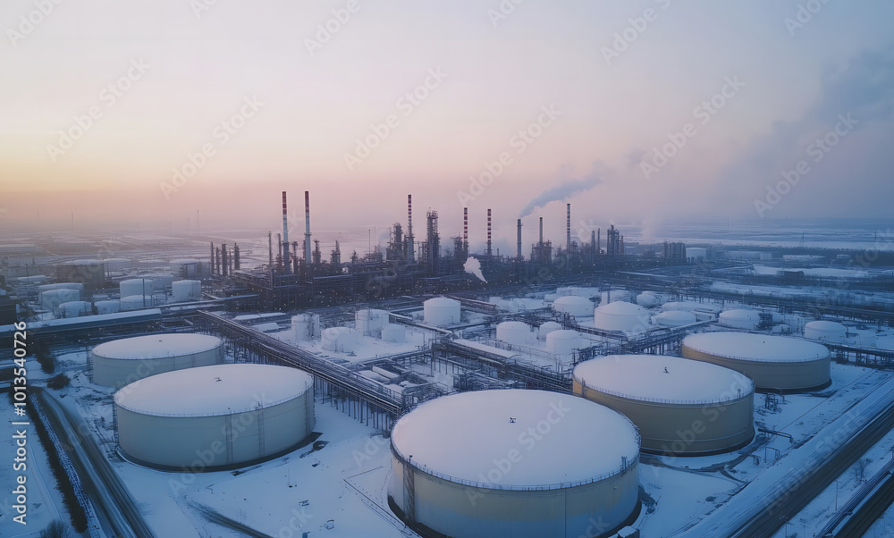 Massive LNG Storage Tank Facility - Modern Energy Infrastructure ...