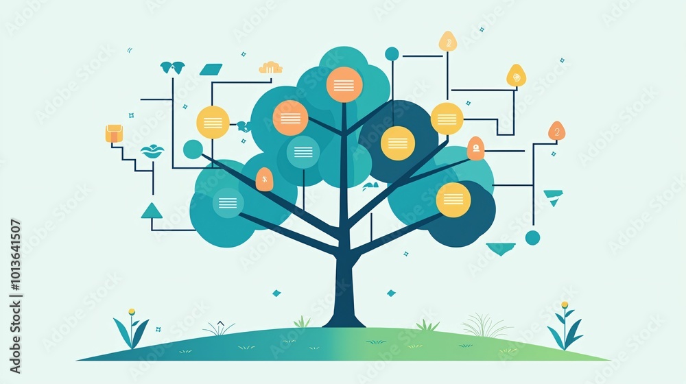 Photo & Art Print visually appealing tree diagram representing decision trees with various ...