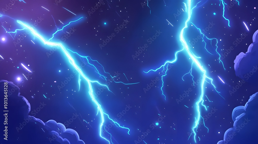 Cartoon lightning animation frames set, including electric strikes ...