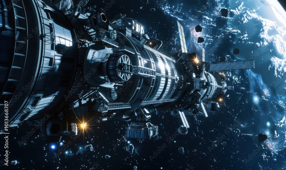 Observatory module on the space station, equipped with powerful ...