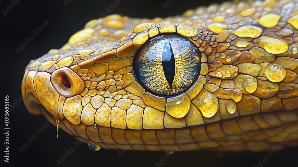 ภาพประกอบสต็อก Artistic view of a snake s eye with tear ducts, Snake ...