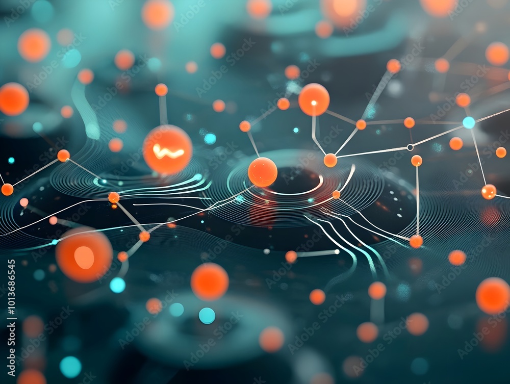 Seamless abstract digital data background with a dynamic network of ...