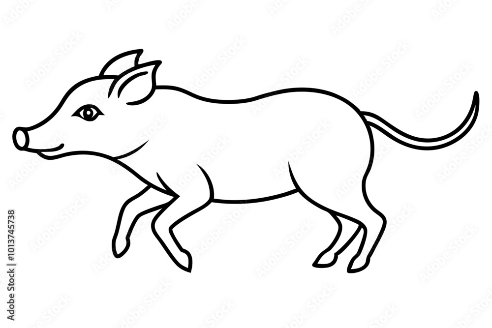Dynamic Warthog Running Vector Illustration Featuring a Warthog with ...