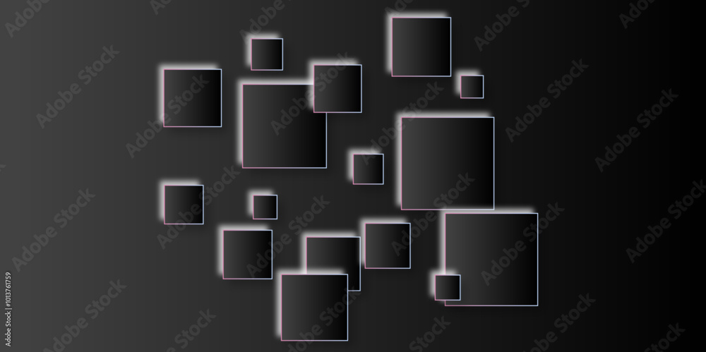 Black square box top view. Empty cube package, pizza packaging mockup ...