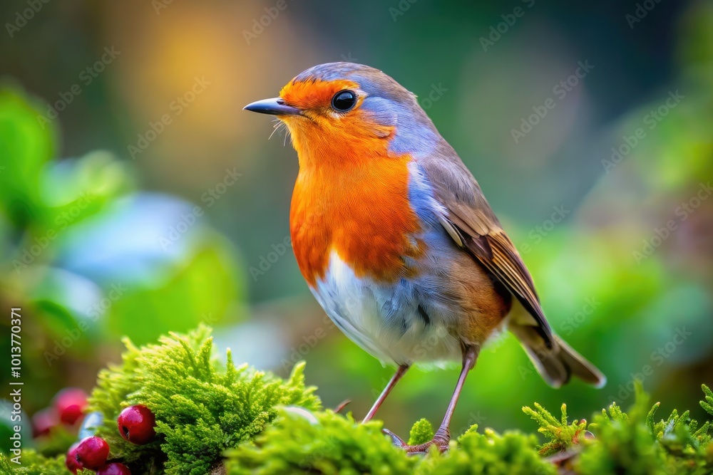 Stunning close-up photography captures vibrant red robin birds in their ...