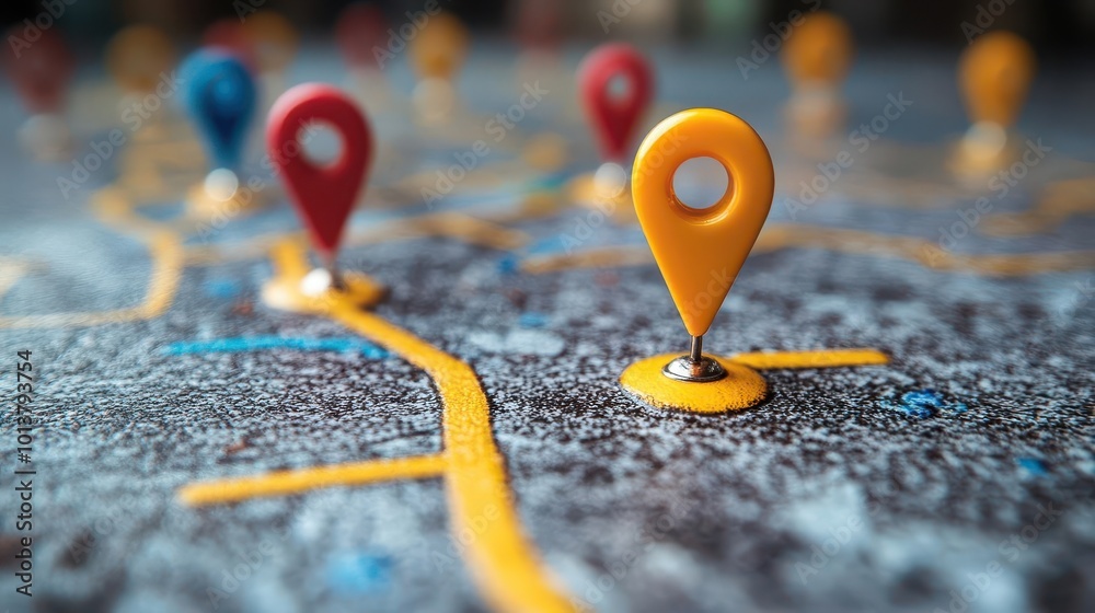 dynamic online gps interface displaying a colorful map with location ...